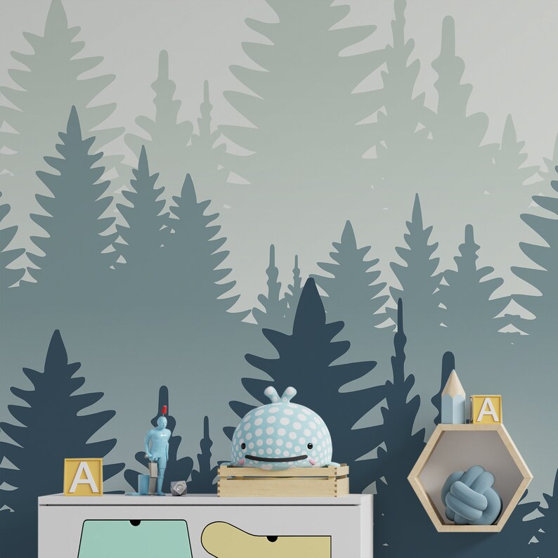Beautiful Wallpaper With Forest Trees, Peel and Stick Wallpaper for ...