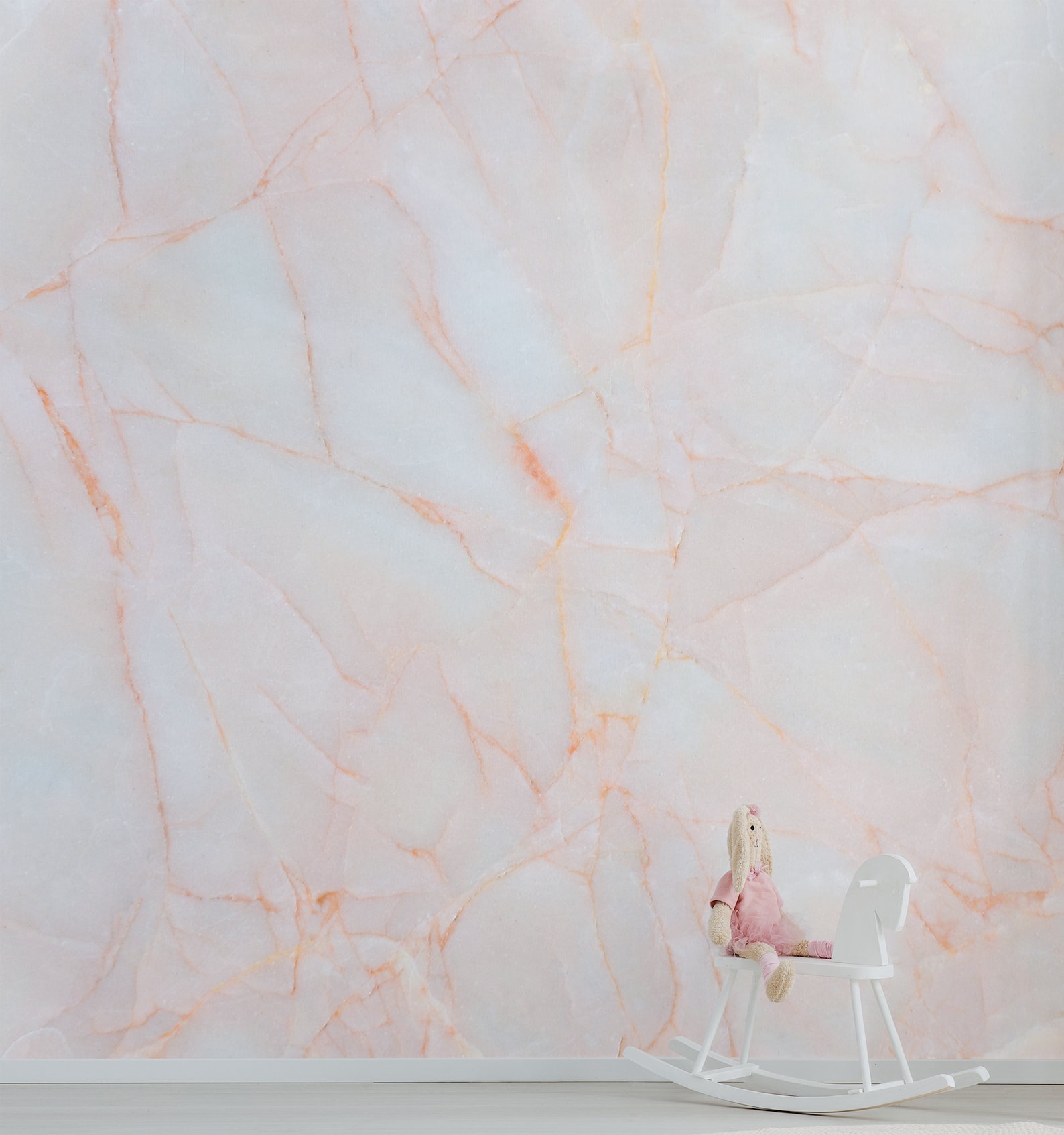 Light Pink Marble Nursery Wall Mural Peel and Stick - Etsy