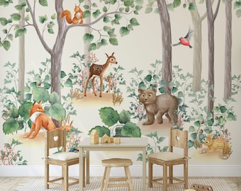 Forest Friends Wallpaper - Etsy