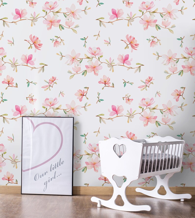 Kids Wallpaper With Spring Flowers and Branches, Peel and Stick Wall ...