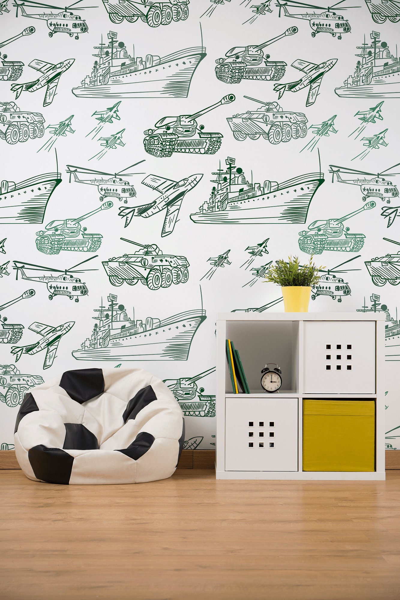Military Wallpaper for Kids Room Peel and Stick Wall Mural - Etsy