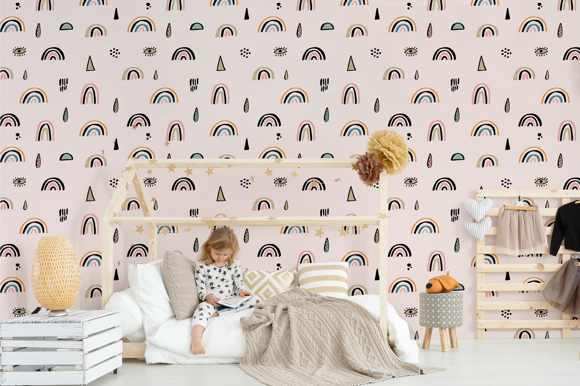 Removable Wallpaper for Kids Room, Peel and Stick Wall Mural With ...