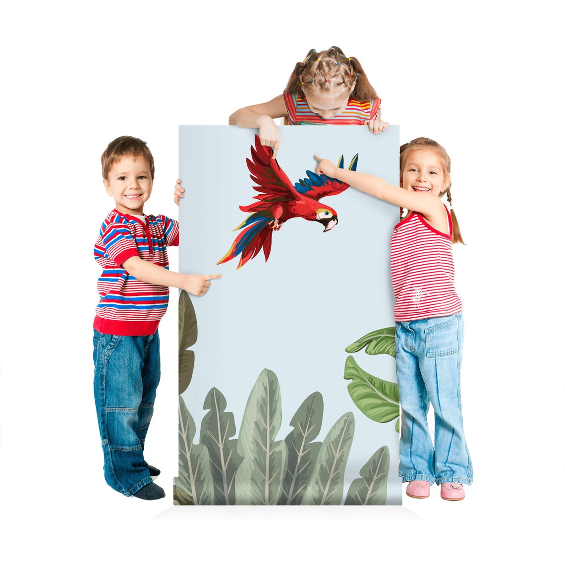 Kids Wallpaper With Jungle, Peel and Stick, Kids Wall Mural, Nursery ...