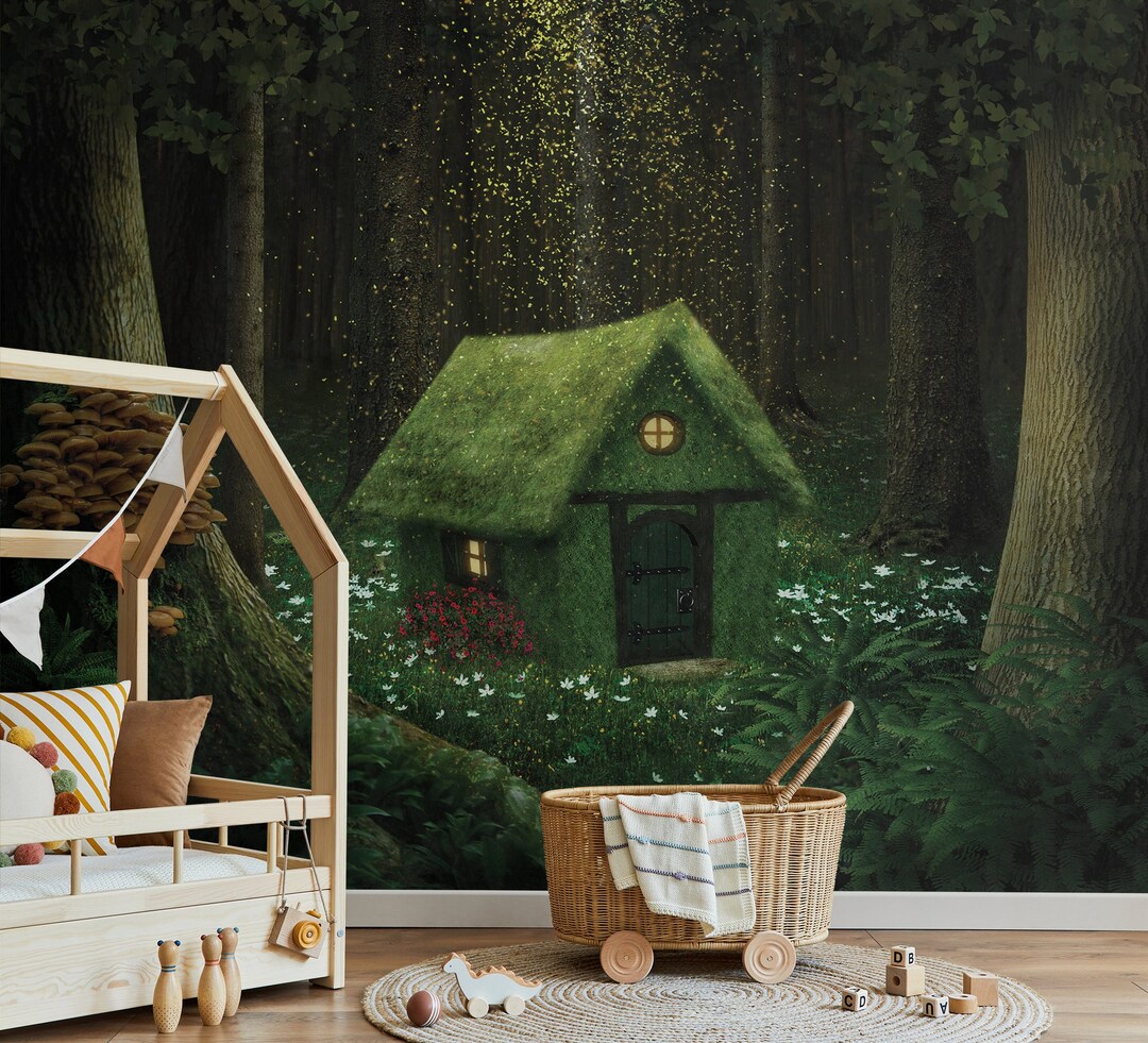 Magical Forest Wall Mural, Kids Wallpaper, Wood Wallpaper, Nursery Wall ...