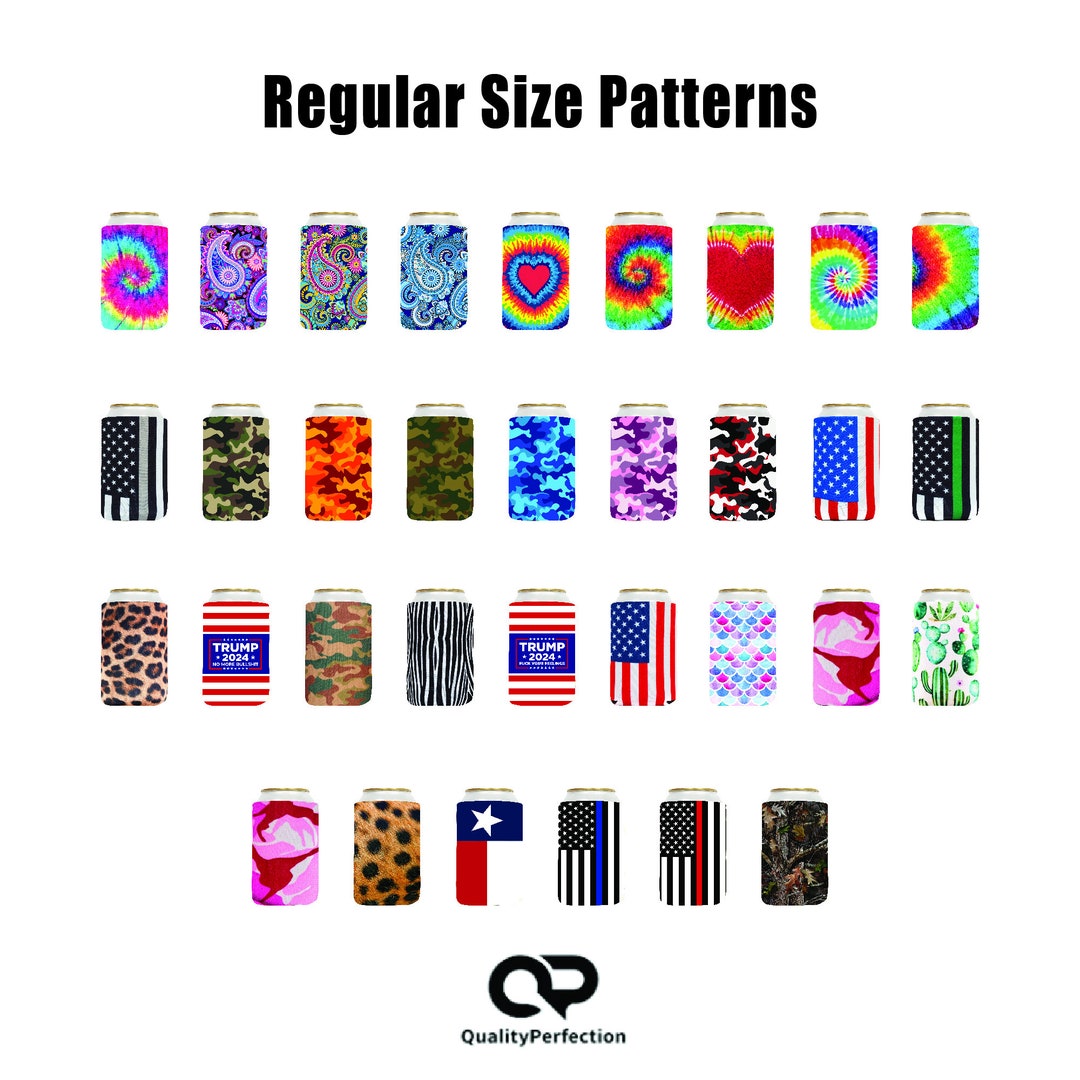 Can Cooler Sleeves, Neoprene 4mm Premium Pattern 12 Oz Regular Size Can ...