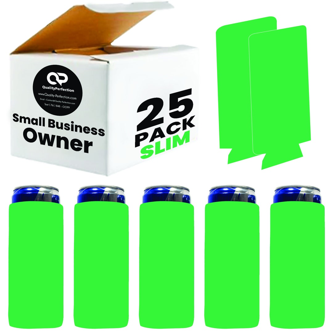 Foam Slim Can Cooler Sleeves, Premium 4mm Thick Poly Foam Skinny Blank ...