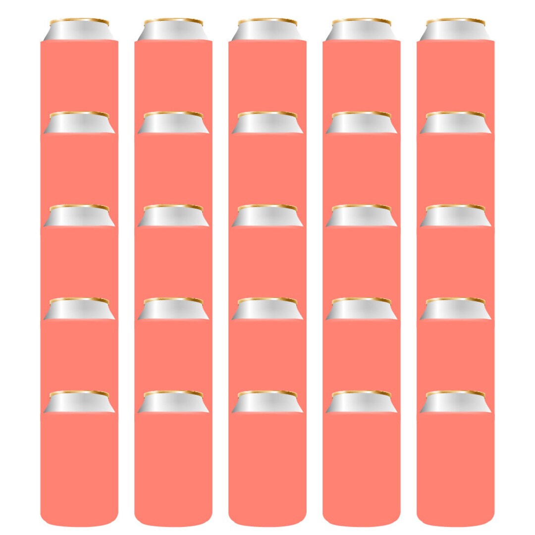 Neon Coral Blank Foam Can Coolers | Bulk Beer Insulated Cooler Sleeves ...