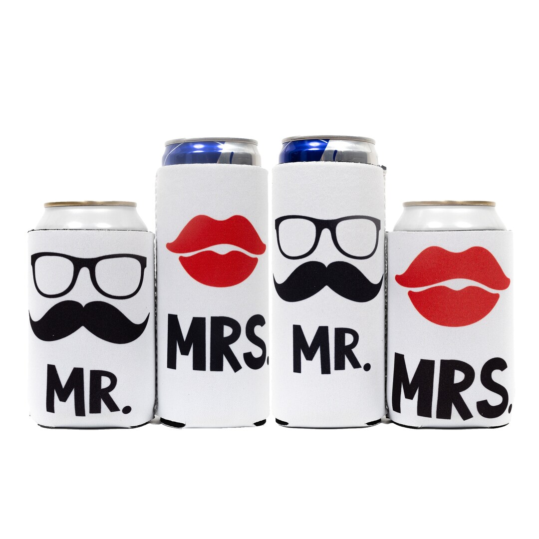 Slim & Regular Mr. and Mrs. (front/back Print) Can Coolie - Premium 4mm ...