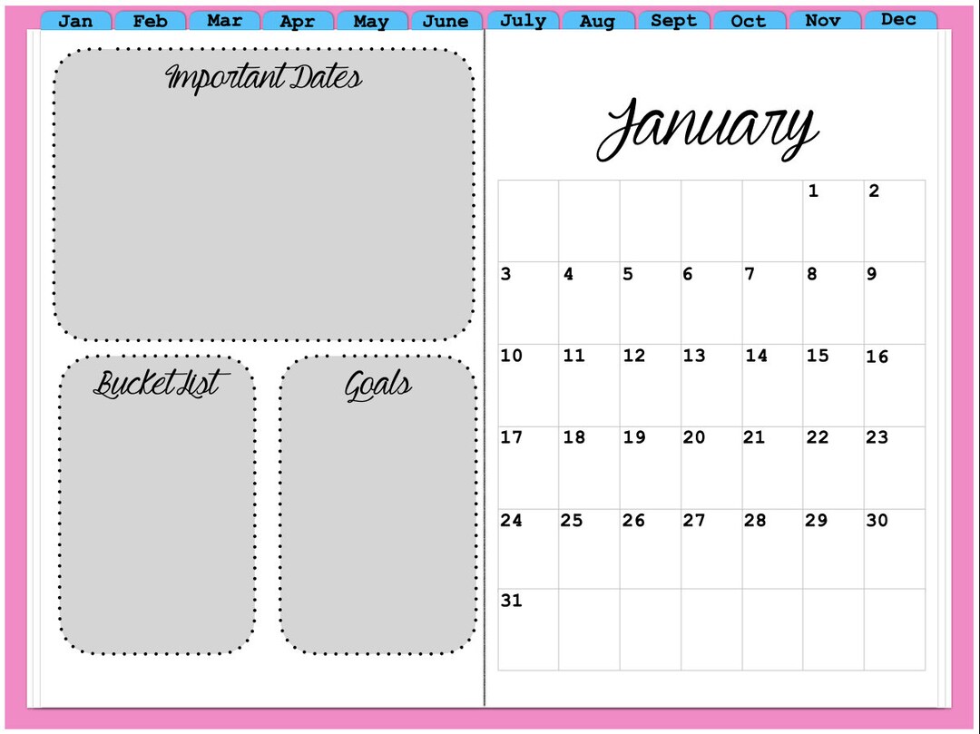 Basic Digital Planner Jan-dec 2021 - Etsy