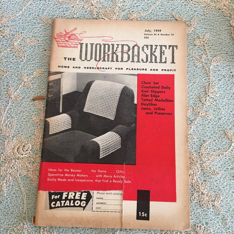 Vintage 4 Issues, 1958 to 1964. the Workbasket. Includes Lace Patterns ...