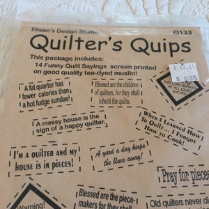 1997 Quilter's Quips by Eileen's Design Studio, Q133. 14 Funny Quilt ...