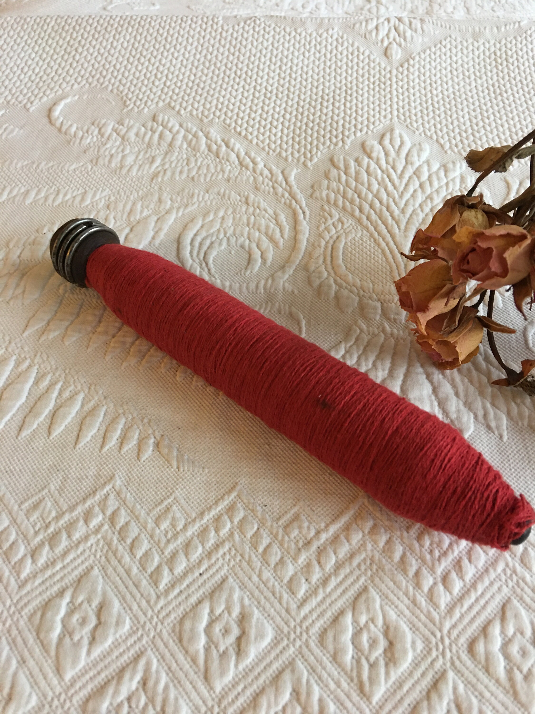 Antique Red or White Thread Spool. Original Spools Full of Thread. This ...