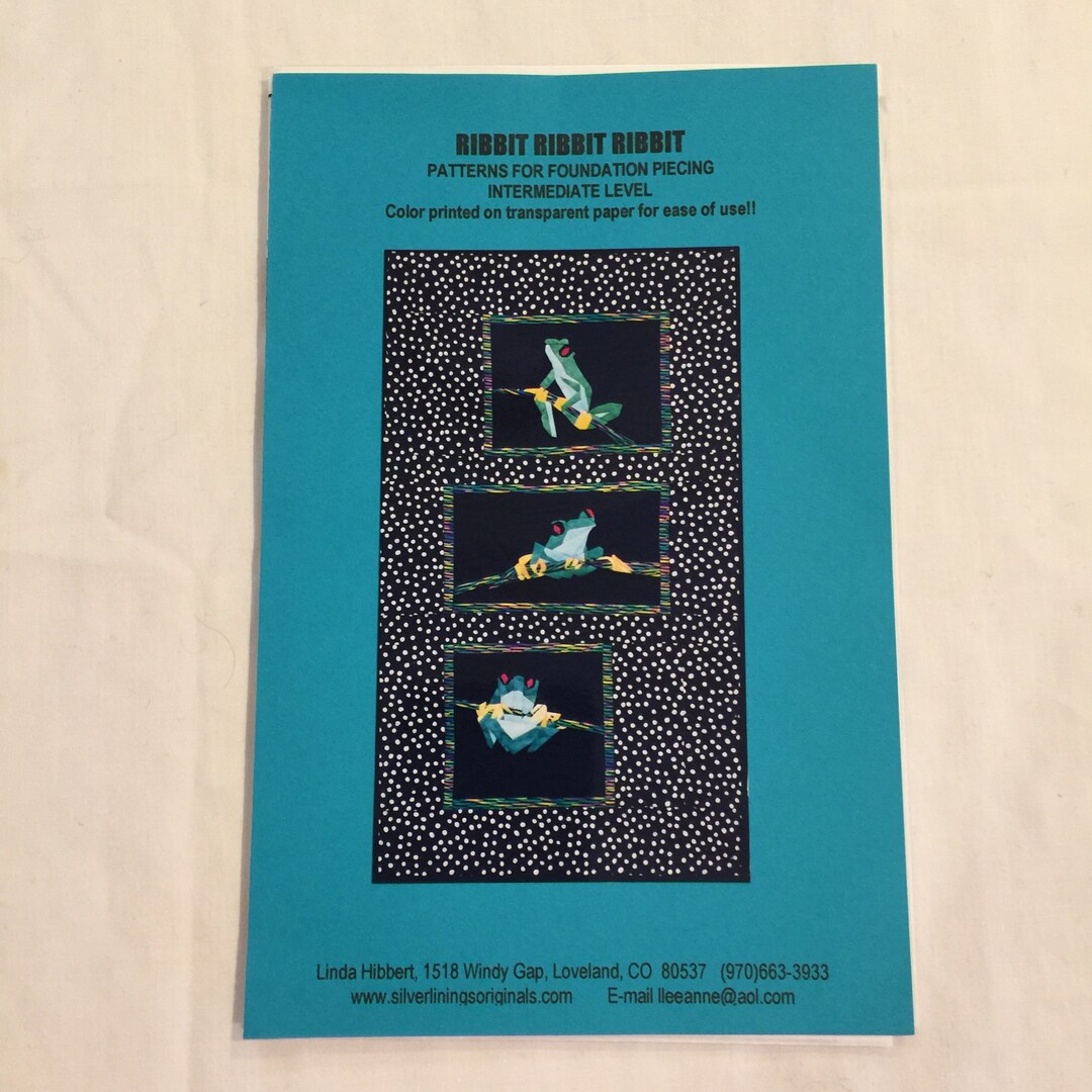 Ribbit Ribbit Ribbit Tree Frog Foundation Paper Pieced Quilt Block Wall ...