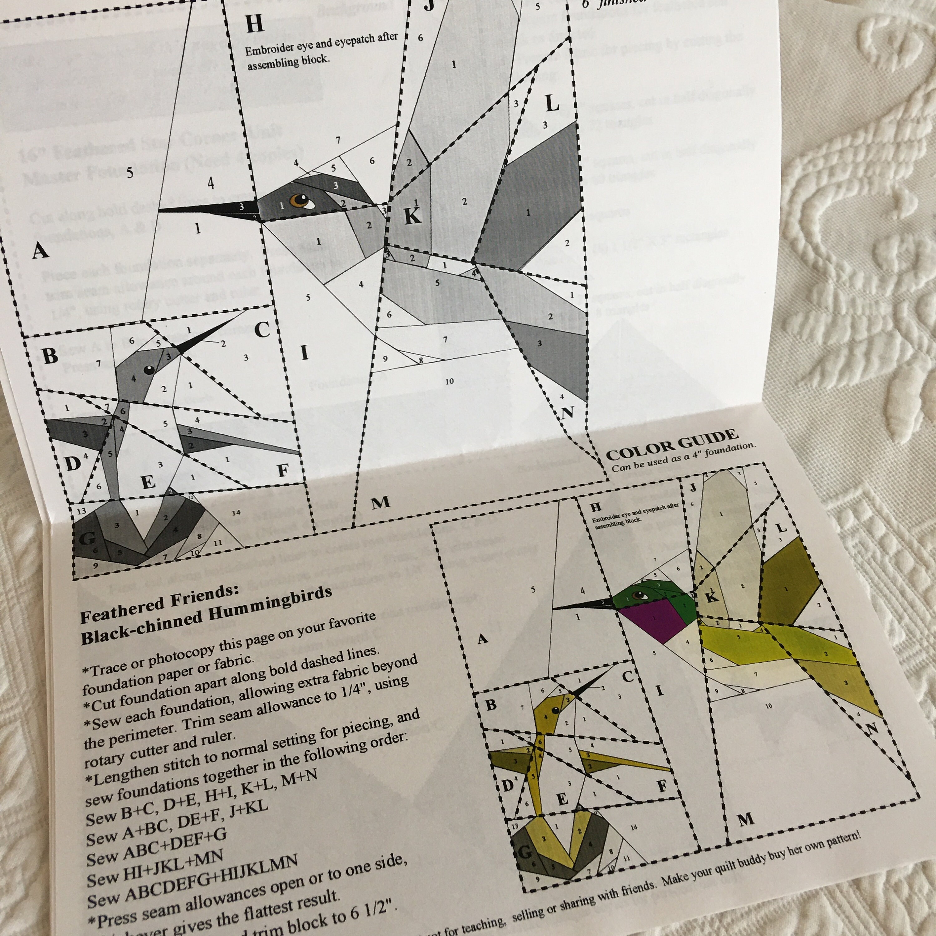Hummingbird Quilt Pattern, Hummingbird Pair Feathered Friends by Gray Wind Publishing or ...