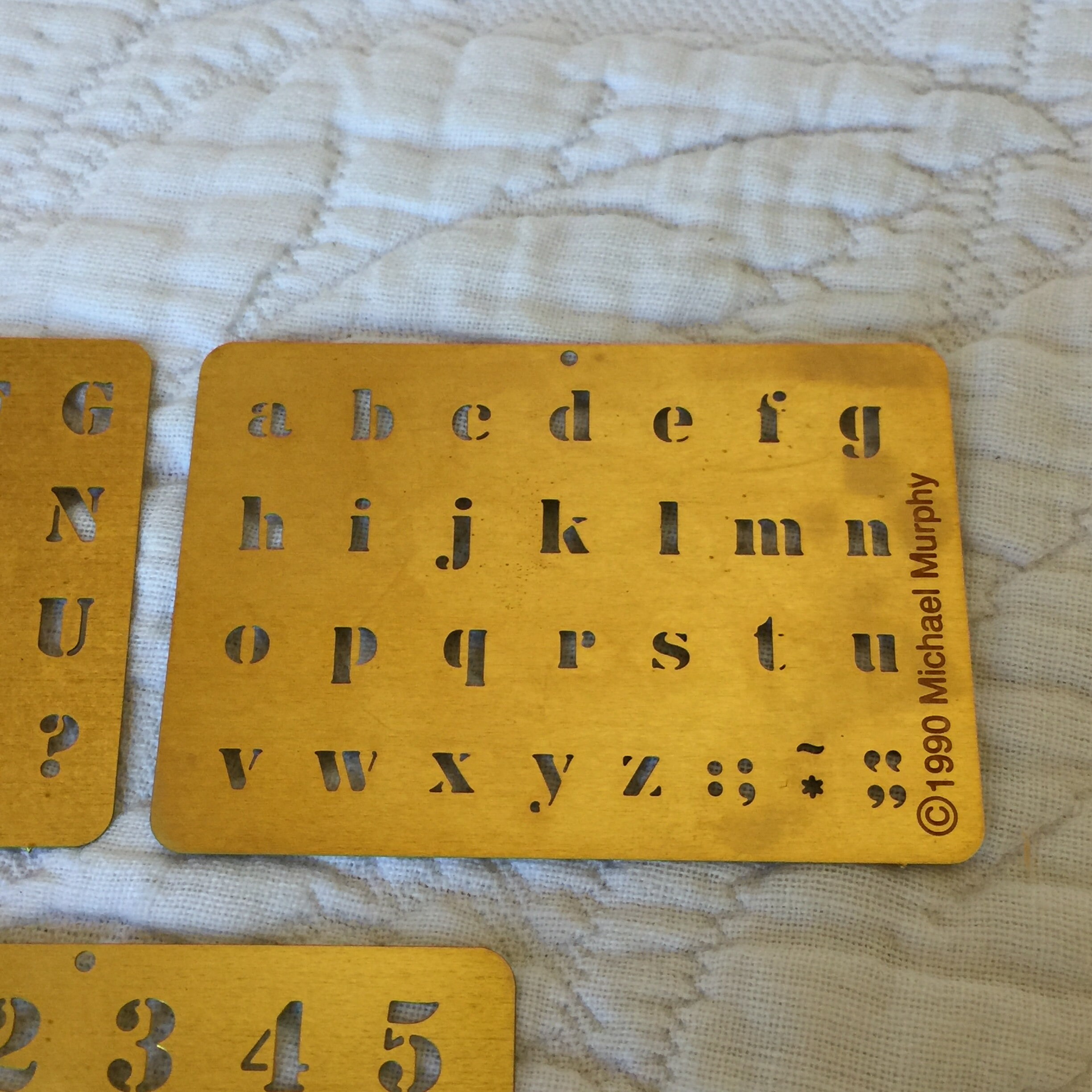 Vintage 1990 Brass Letters and Numbers Stencils. Michael Murphy Solid ...