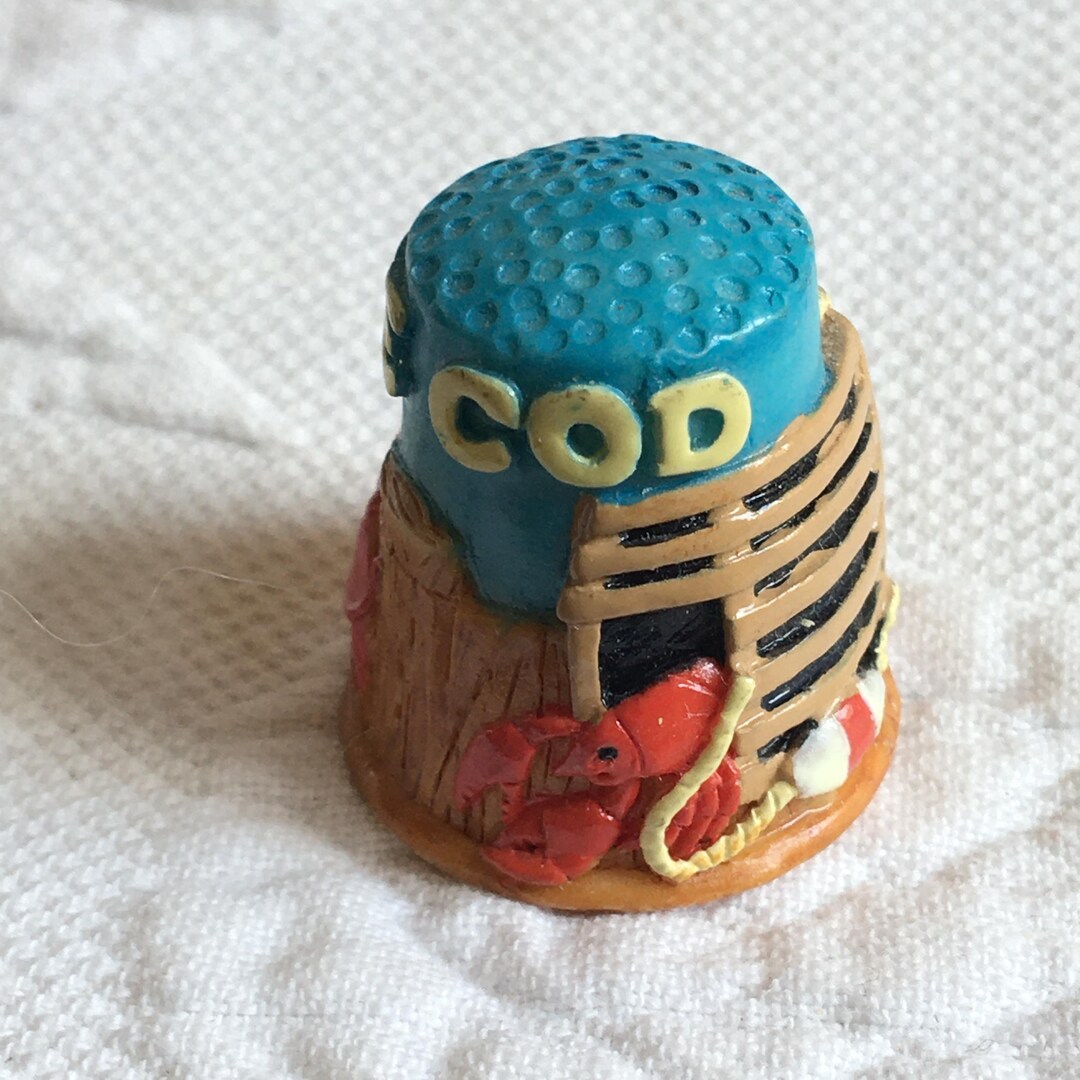 Vintage Composite Cape Cod Molded Design on Decorative Thimble ...