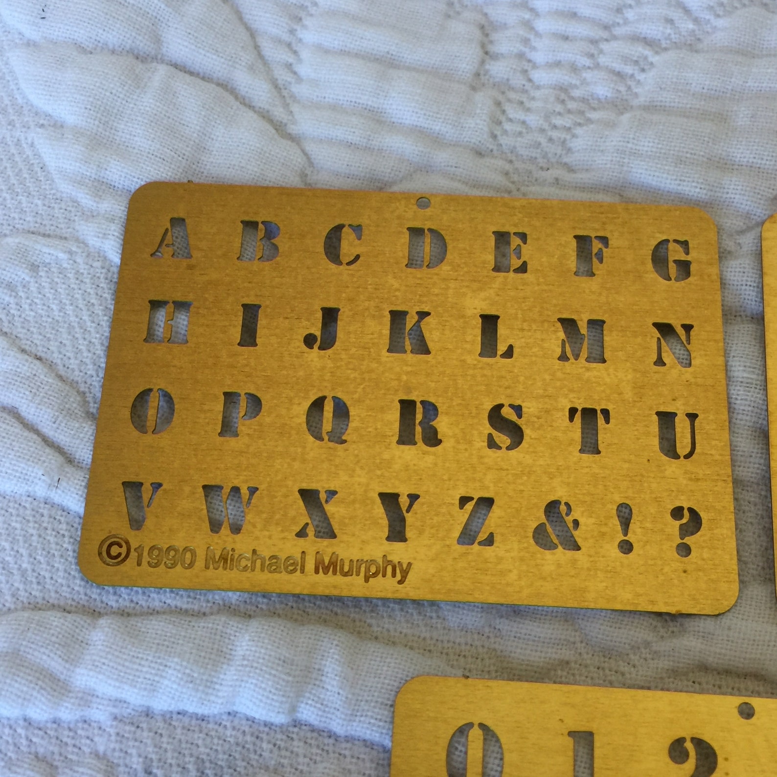 Vintage 1990 Brass Letters and Numbers Stencils. Michael Murphy Solid ...