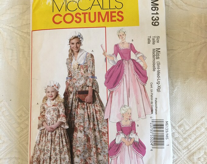 Vintage Colonial Dress Pattern in Ladies and Girls Sizes by Mccalls ...