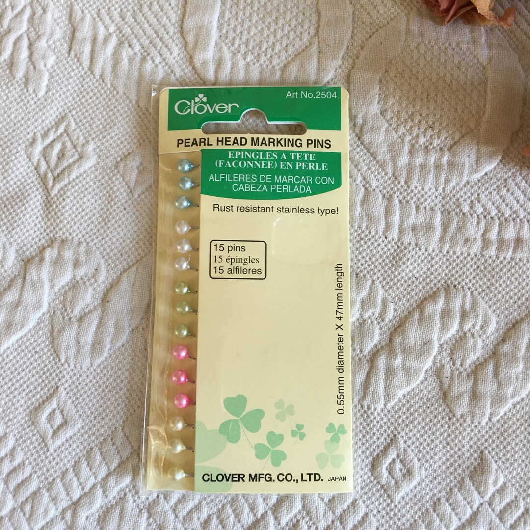 Clover Pearl Head Marking Pins. #2504. Rust Resistant Stainless Type ...