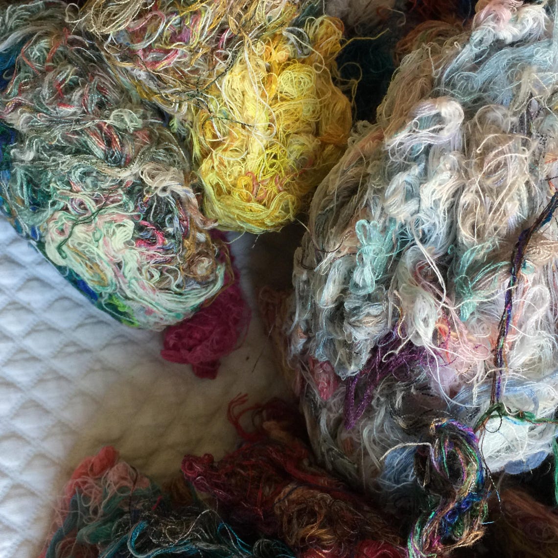 Vintage Collection of Threads Pulled From Fabric Edges When Fabric Was ...