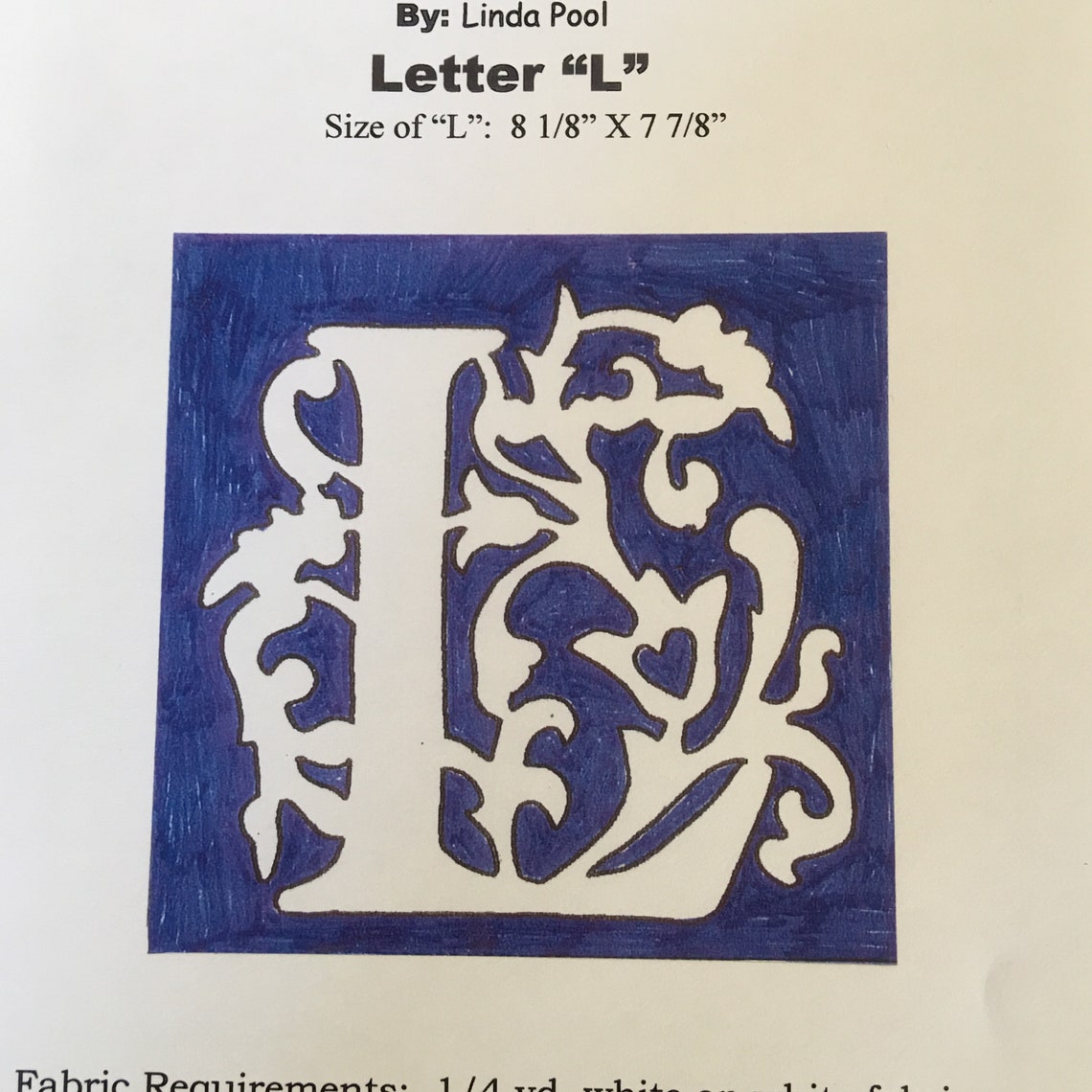 Letter l Cutwork Applique Pattern. Reverse or Needle-turn Applique ...