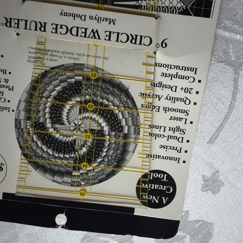 Vintage 9 Degree Circle Wedge Ruler by Marilyn Doheny. Rotary Cutting ...