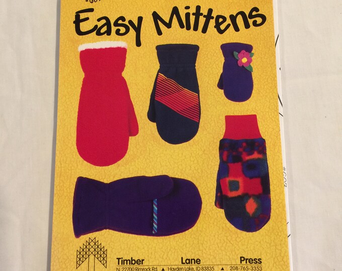 Easy Mittens Pattern #603 From Timber Lane Press. Sizes From Infant to ...