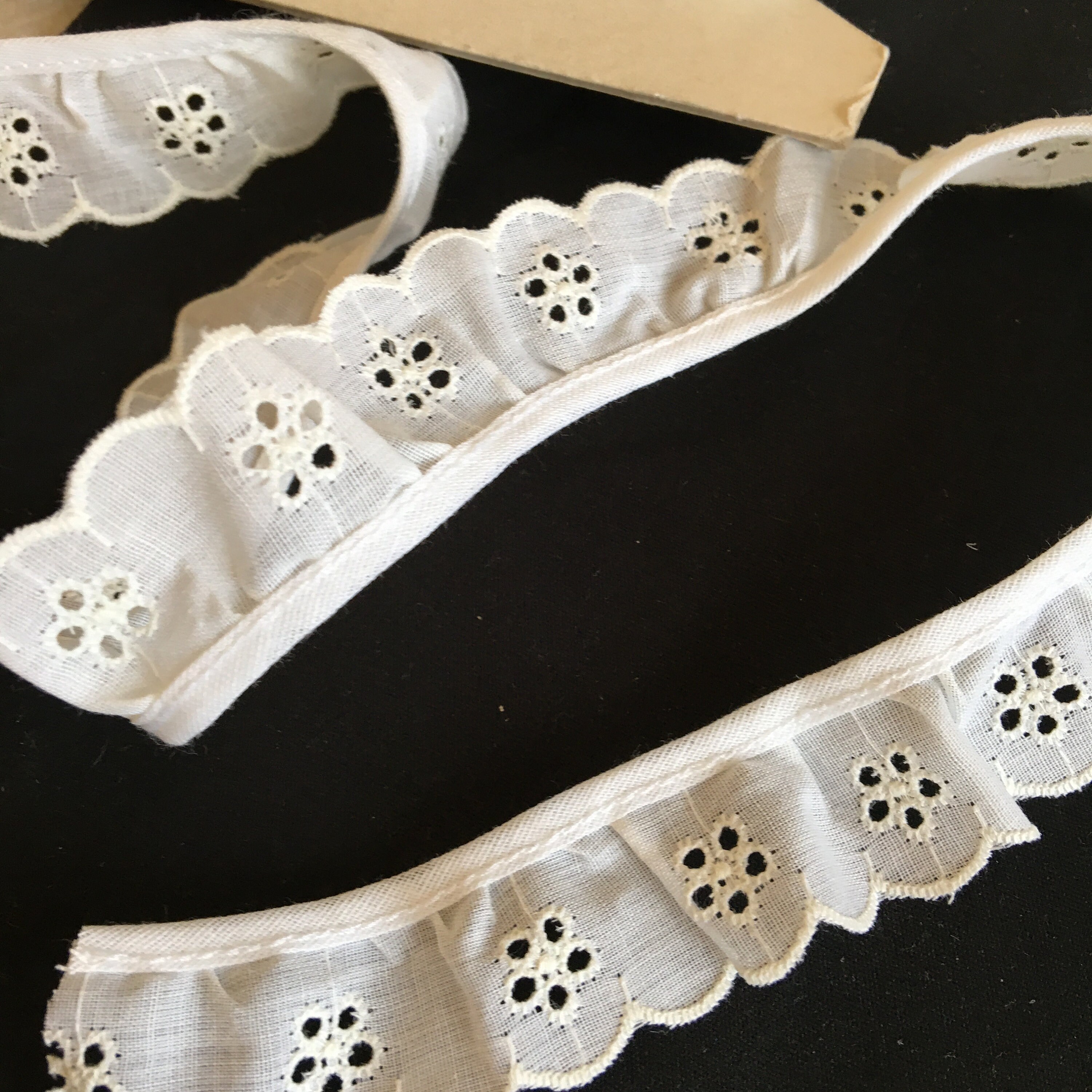 Vintage 3/4 Eyelet Gathered Lace Trim. Choose White or Creamy White ...