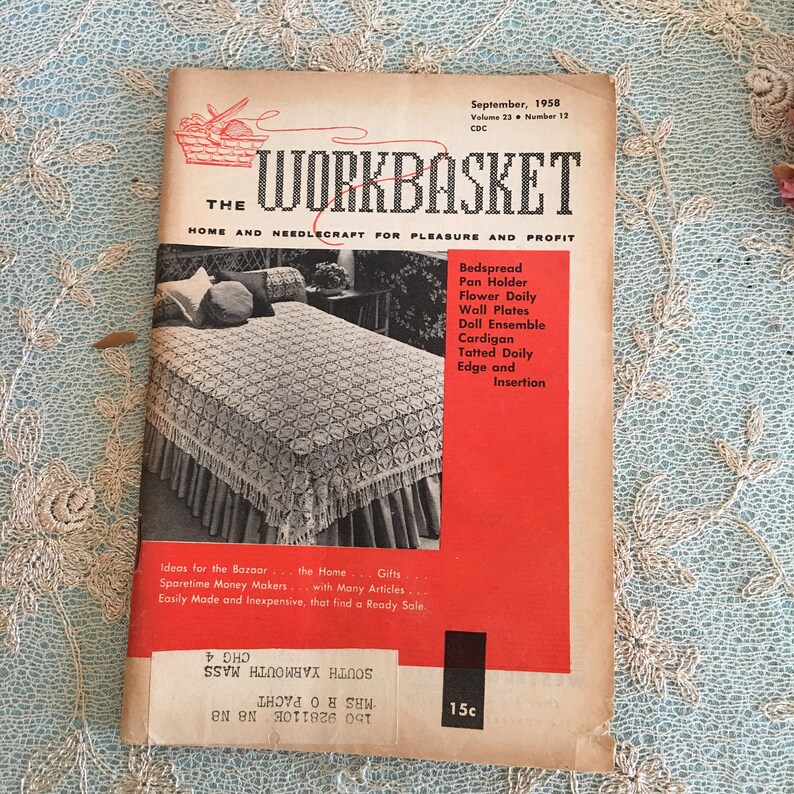 Vintage 4 Issues, 1958 to 1964. the Workbasket. Includes Lace Patterns ...