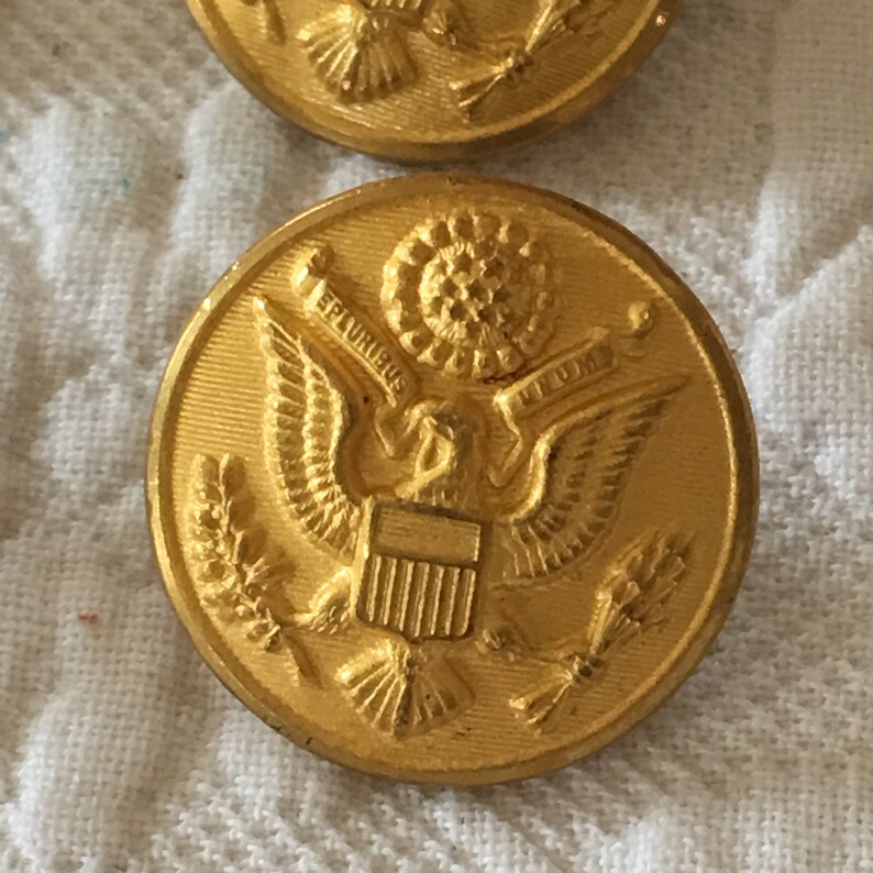 Vintage 4 Military Brass Buttons. Marked Waterbury Button Co. - Etsy