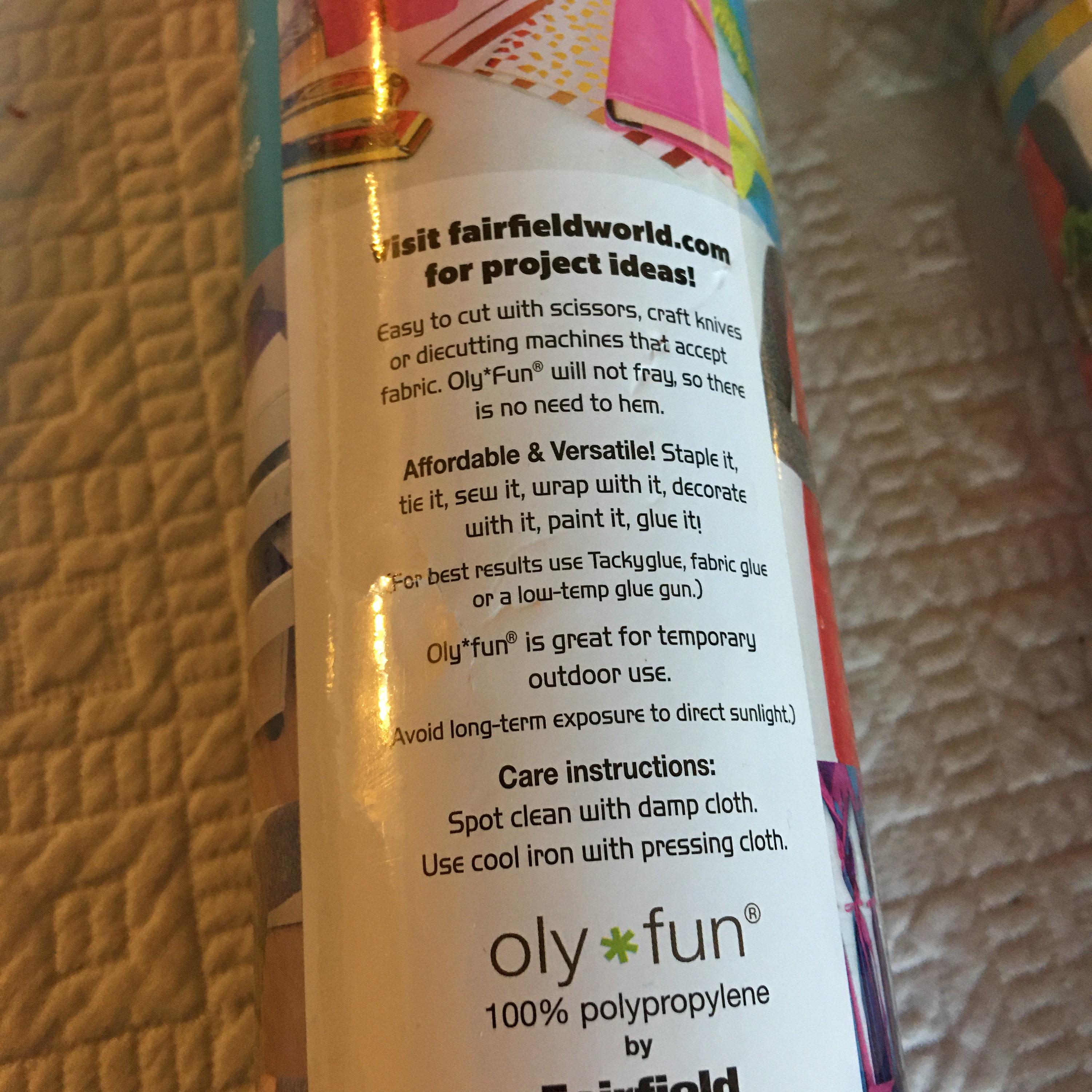 Vintage Oly Fun Multi-purpose Material. 30 X 3 Yds. 100% Polypropylene ...