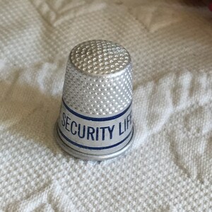 Vintage Advertising Thimble. Security Life Insurance Company Thimble ...