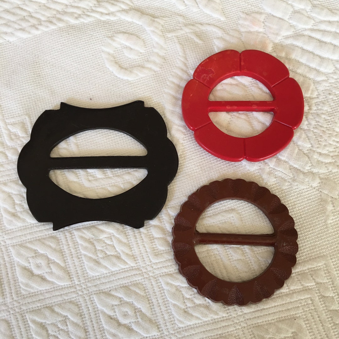 Vintage 1950s Plastic Buckle. Choose Your Color. Use for a Belt, Sash ...