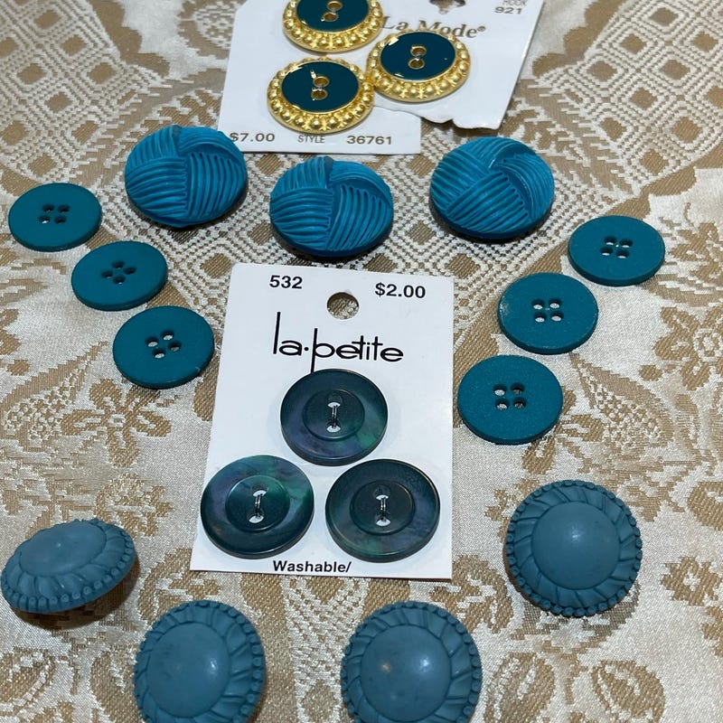 Teal Buttons - Etsy