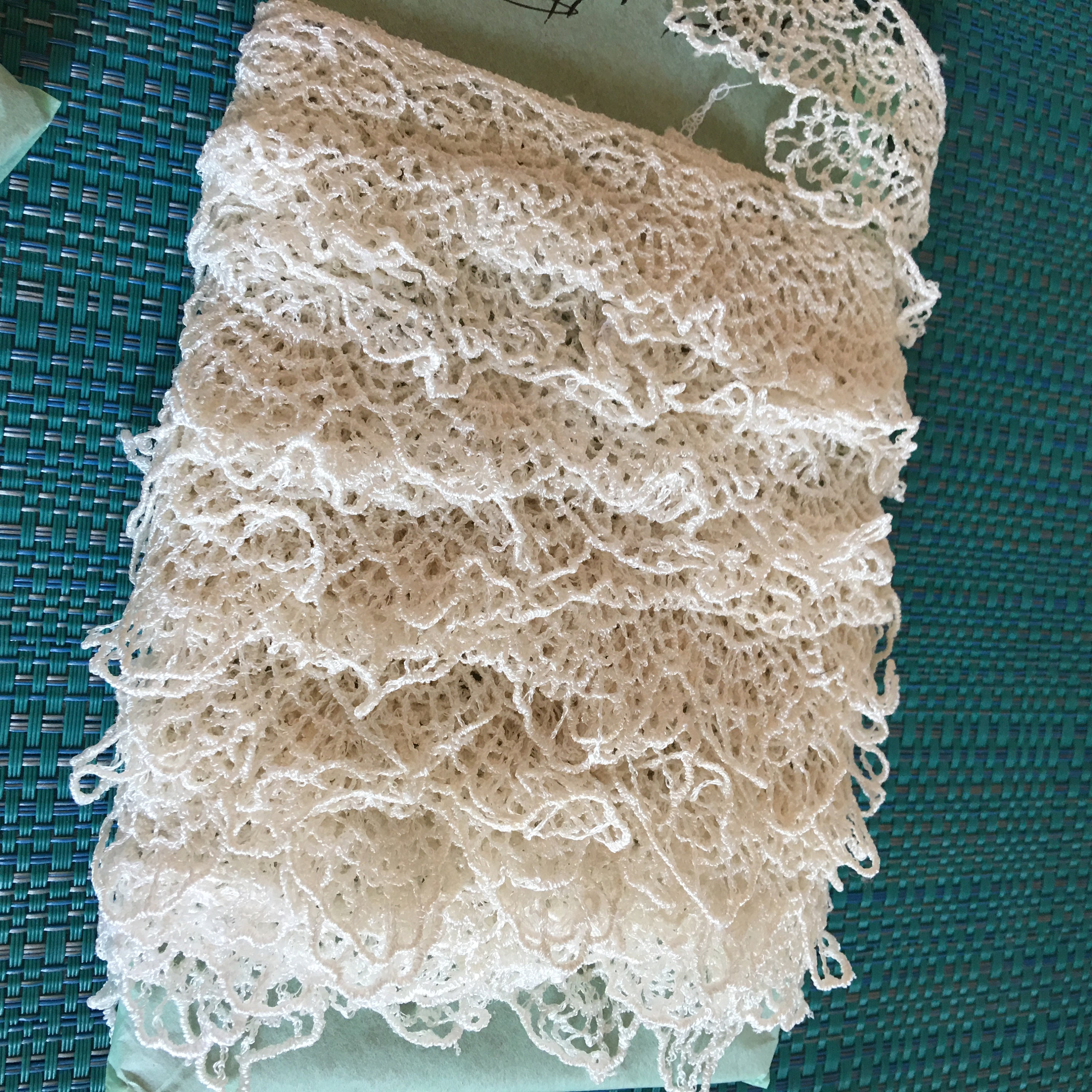Encaje de máquina vintage con borde festoneado puntiagudo. - Etsy España