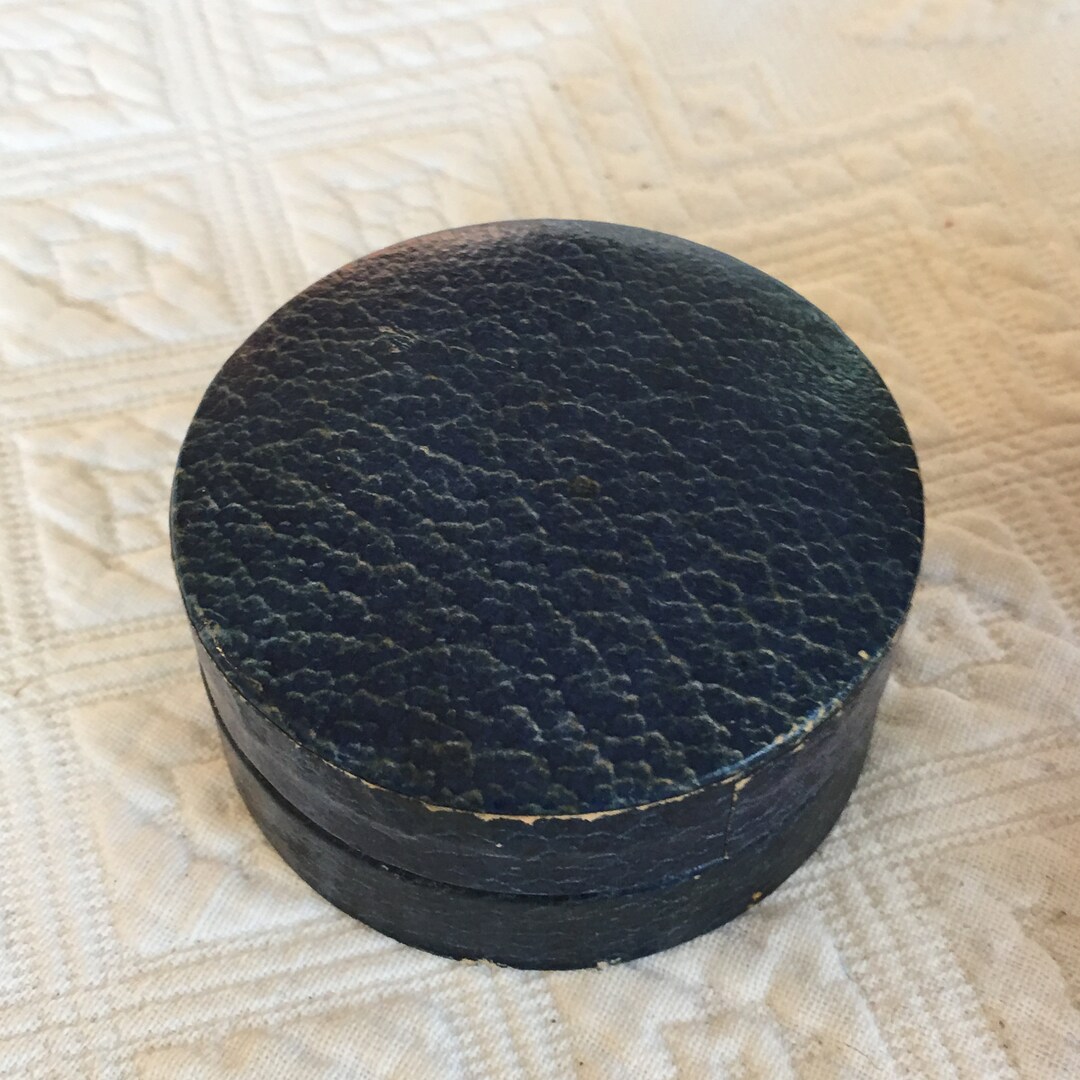 Vintage Blue Textured Pin Box With Black Interior. Vintage Box for Pins ...