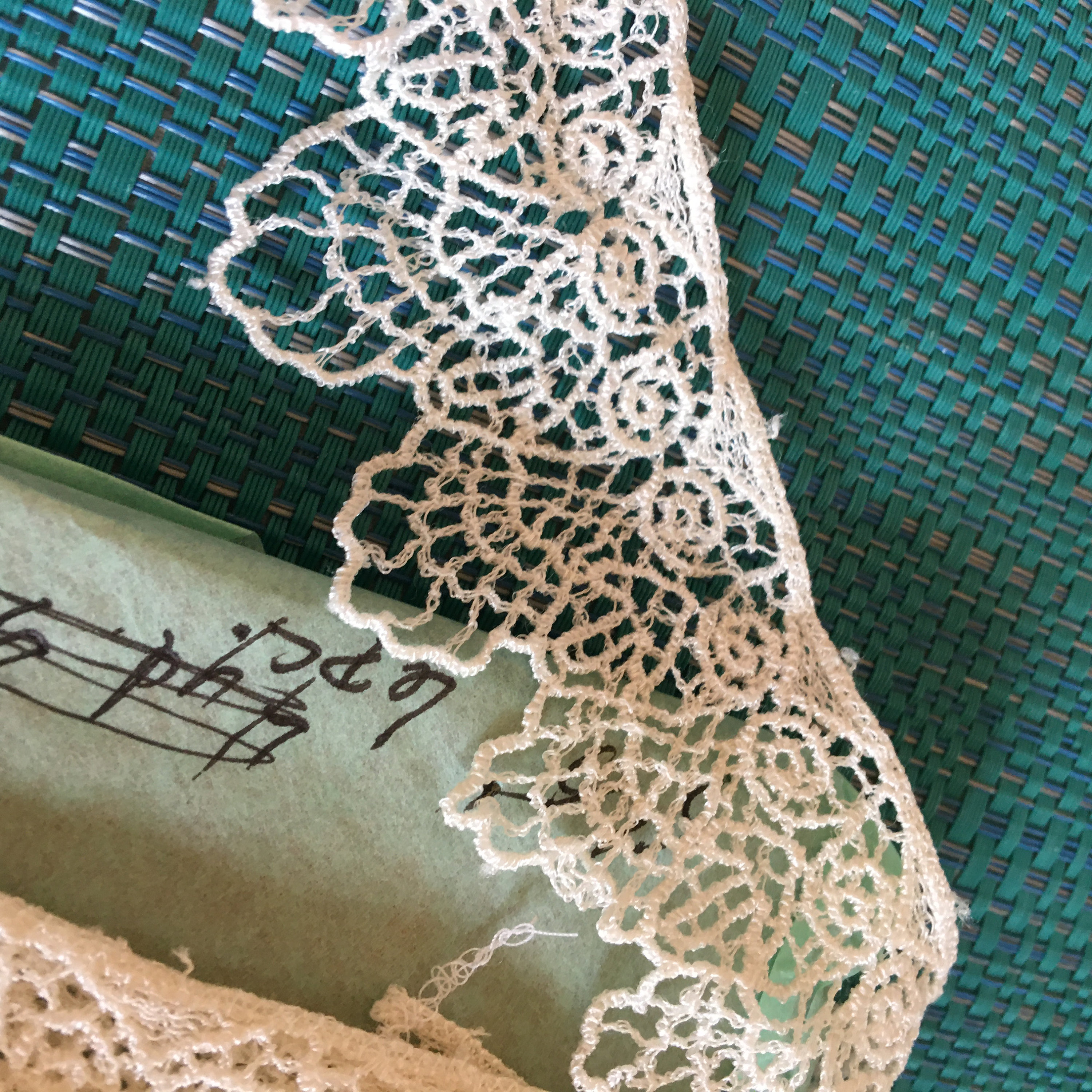Encaje de máquina vintage con borde festoneado puntiagudo. - Etsy España