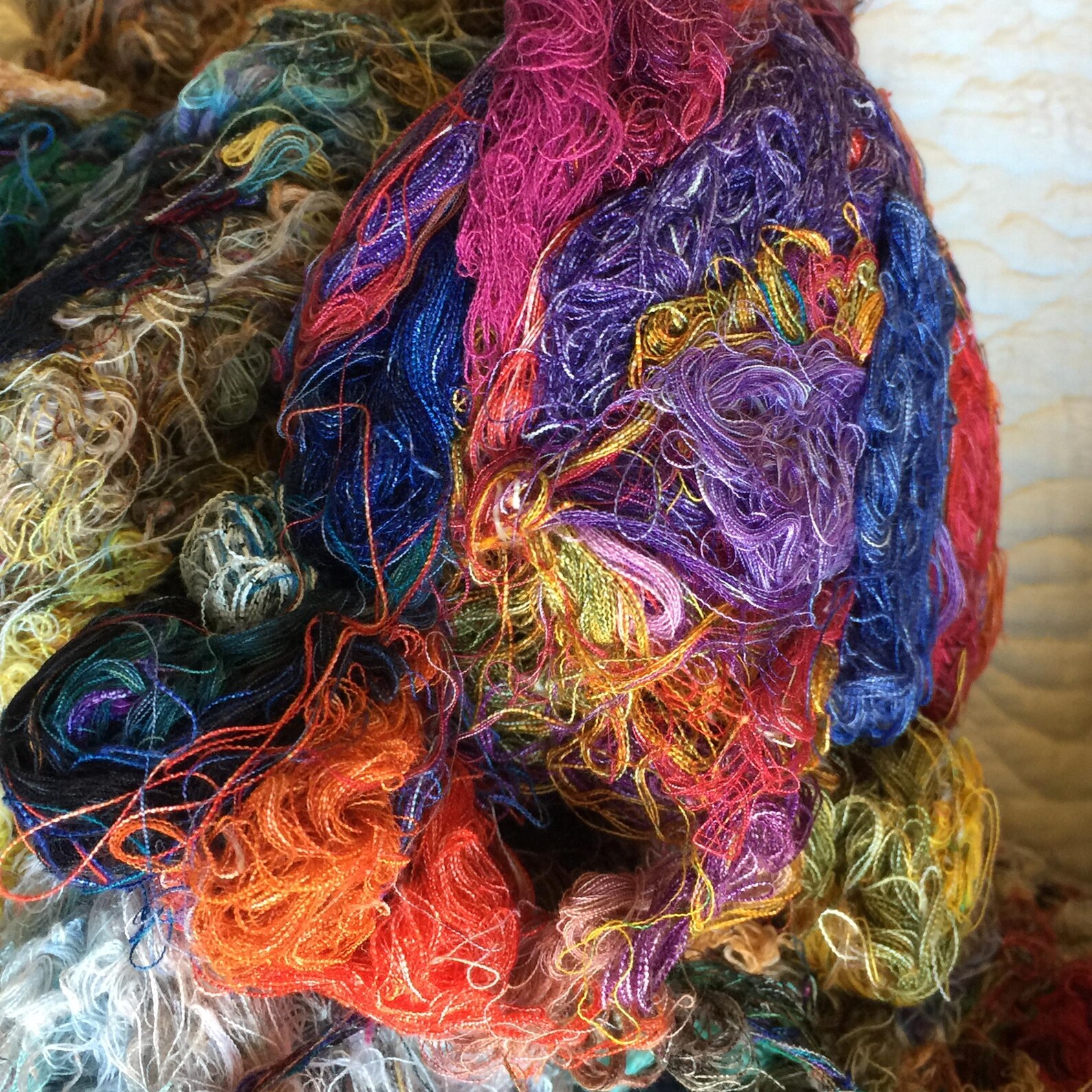 Vintage Collection of Threads Pulled From Fabric Edges When Fabric Was ...