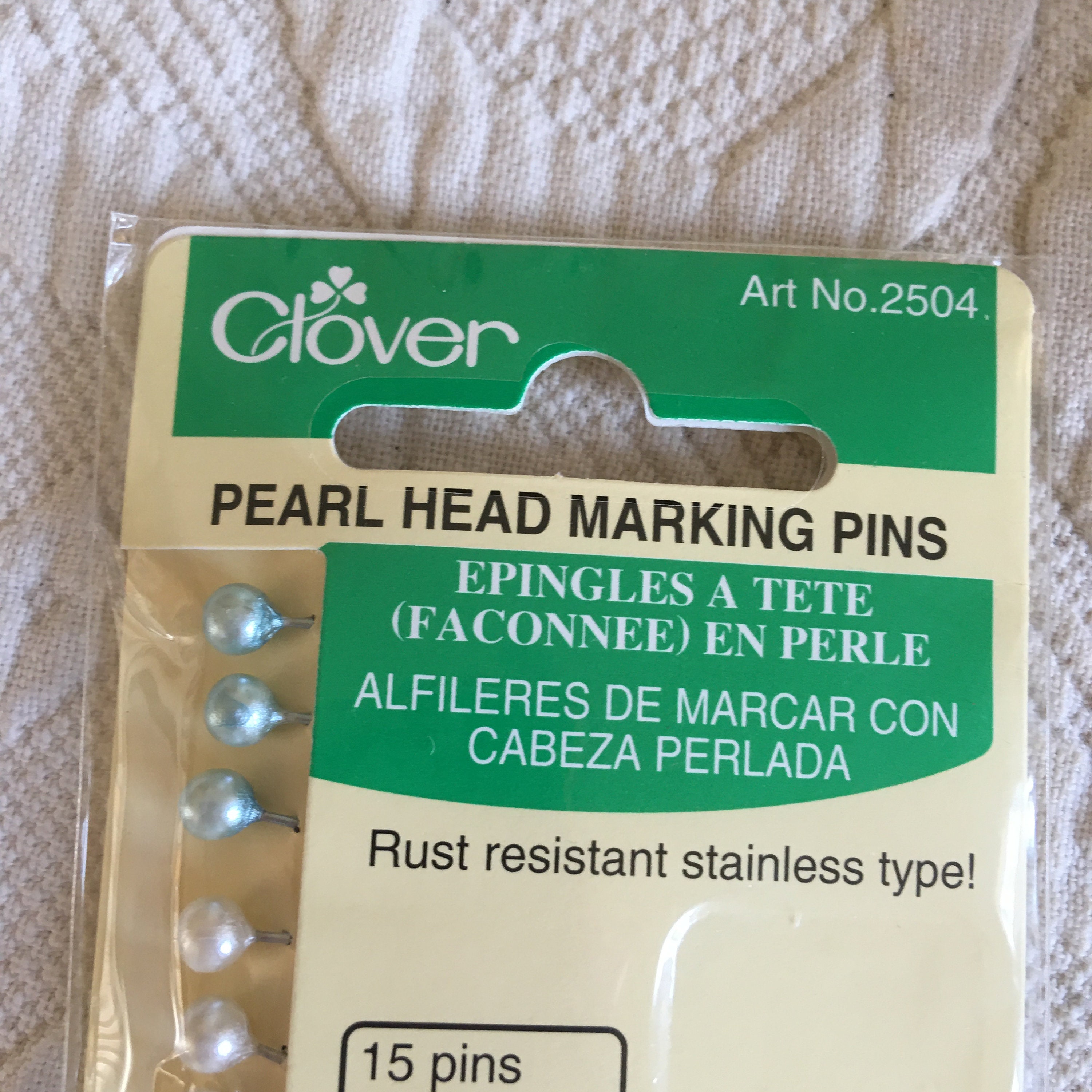 Clover Pearl Head Marking Pins. 2504. Rust Resistant Stainless Type. - Etsy