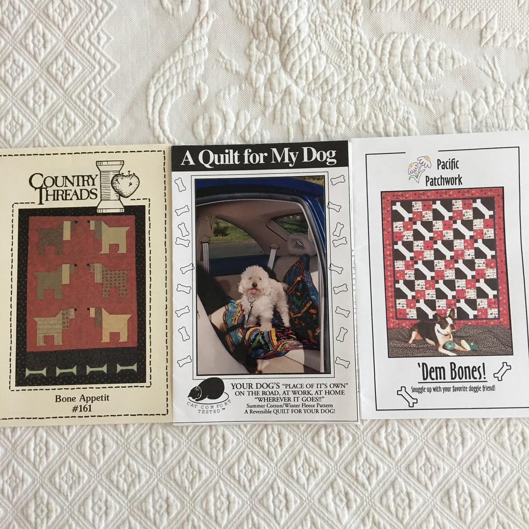 Dog Quilt Patterns. Listing for One Pattern. Bone Appetit #161 by ...