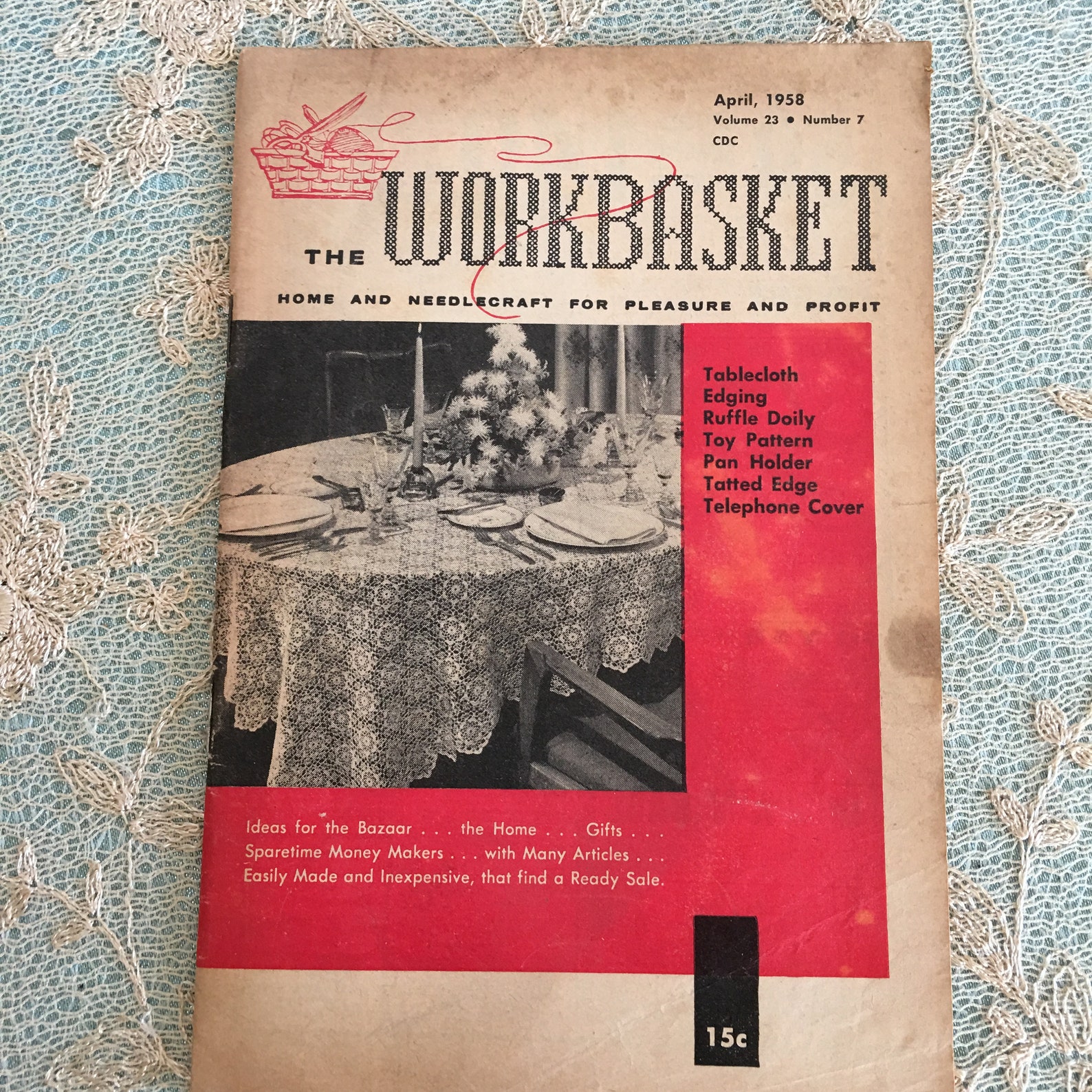 Vintage 1958 the Workbasket. Months March and April. Includes Lace ...