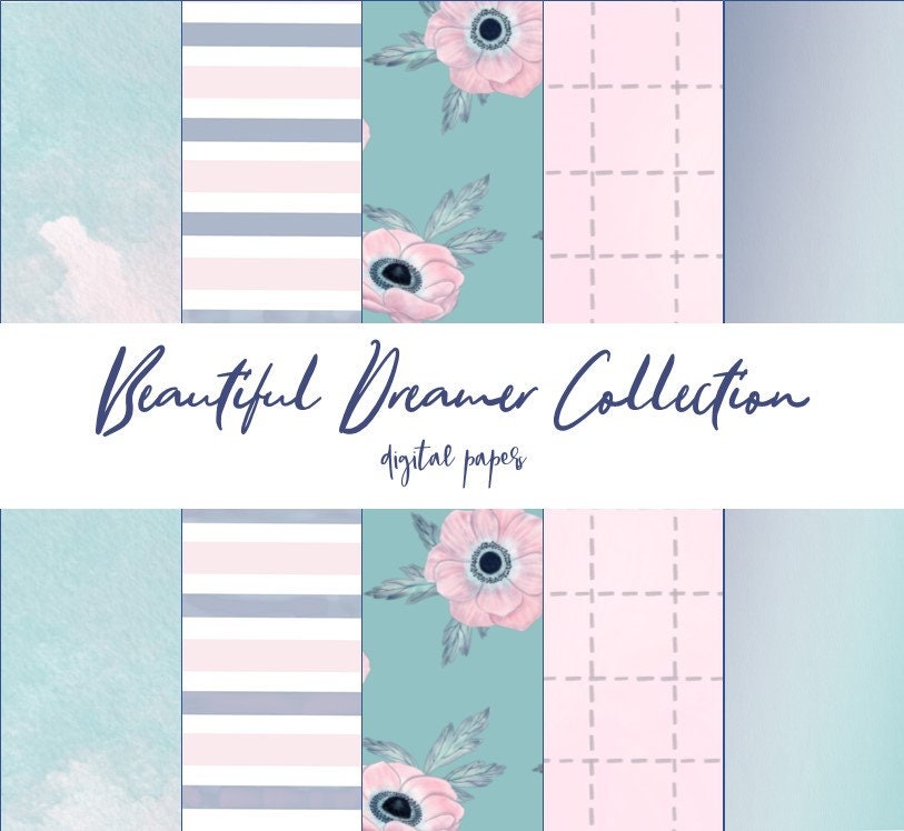Beautiful Dreamer Digital Papers / Sweet Dreams Digital Patterns ...