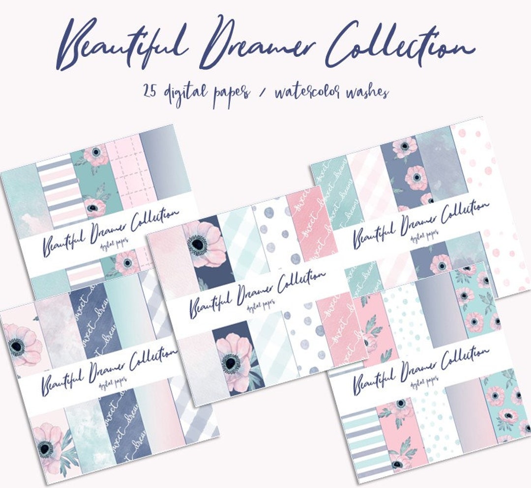 Beautiful Dreamer Digital Papers / Sweet Dreams Digital Patterns ...
