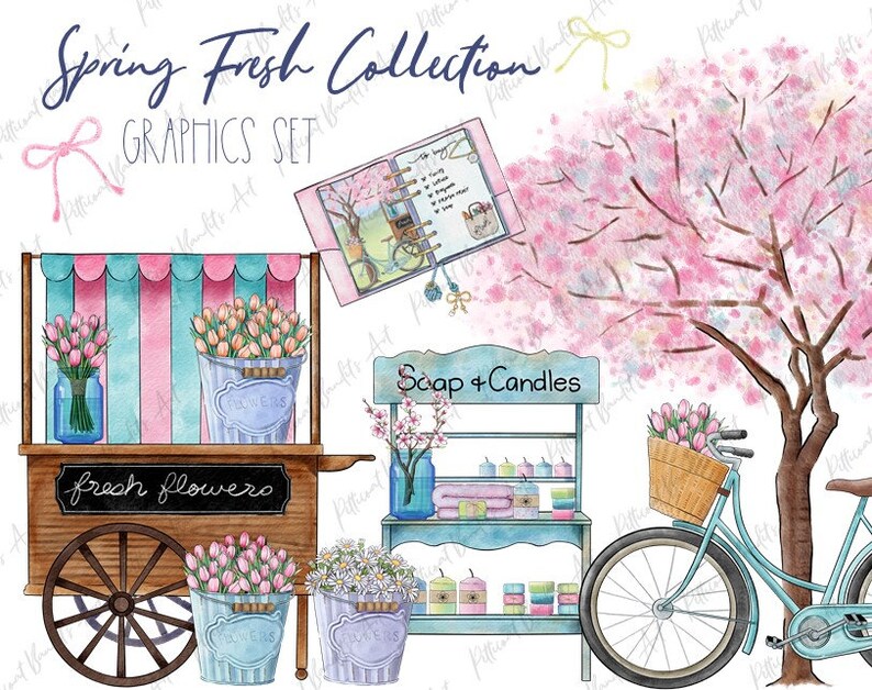 Spring Clipart / Planner Sticker Clipart / Hand Drawn - Etsy