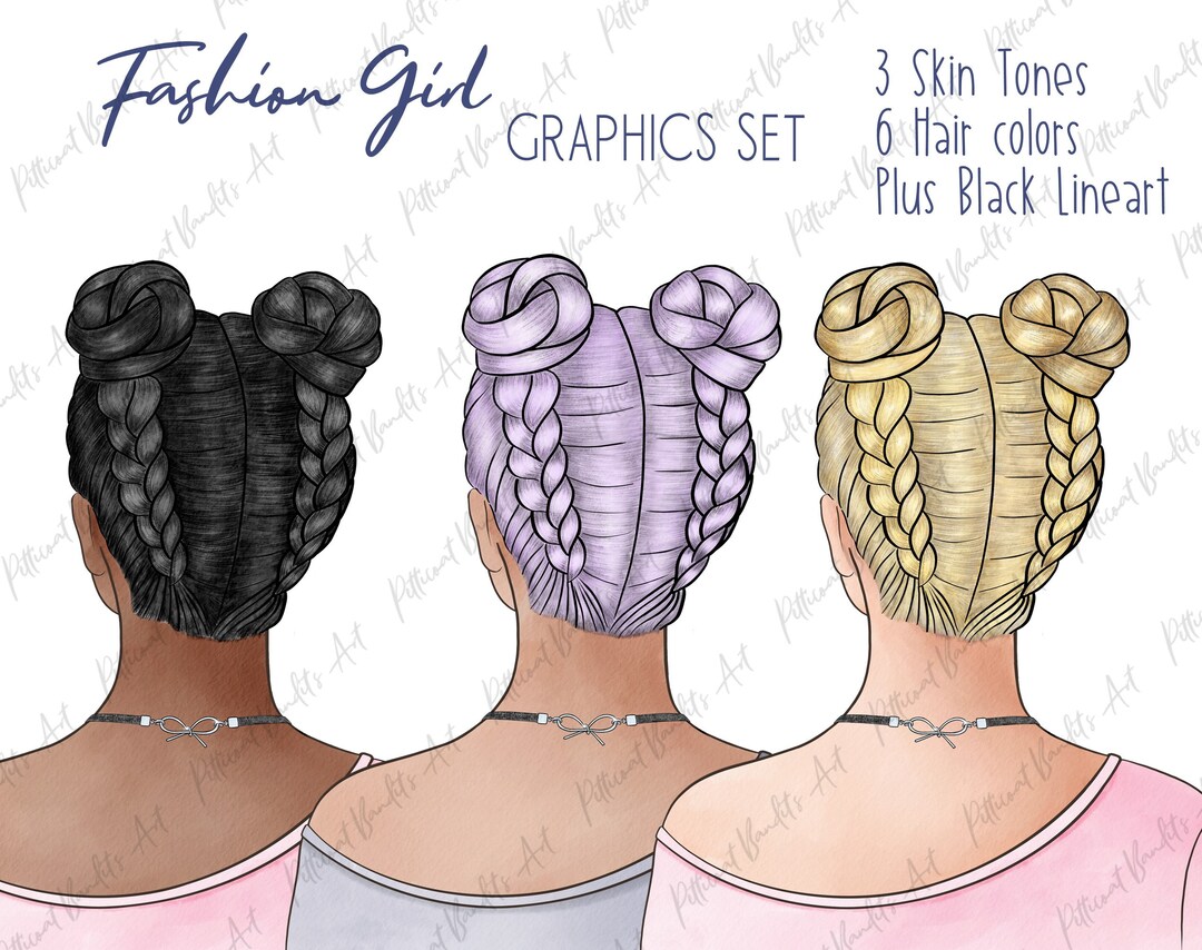 Fashion Girl Clipart / Messy Bun / Planner Girl /fashion Clip Art ...