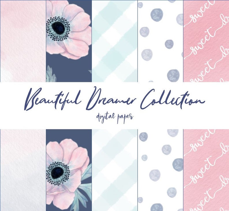 Beautiful Dreamer Digital Papers / Sweet Dreams Digital Patterns ...