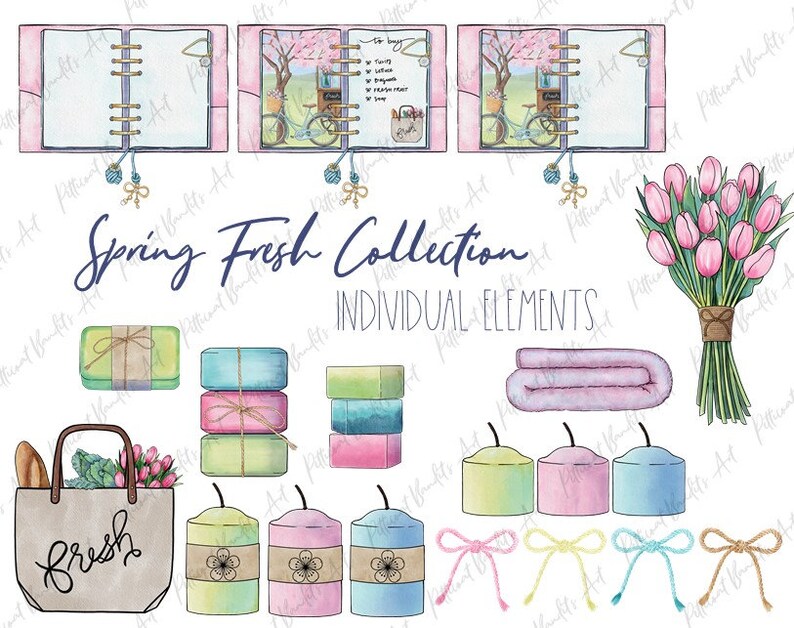 Spring Clipart / Planner Sticker Clipart / Hand Drawn - Etsy