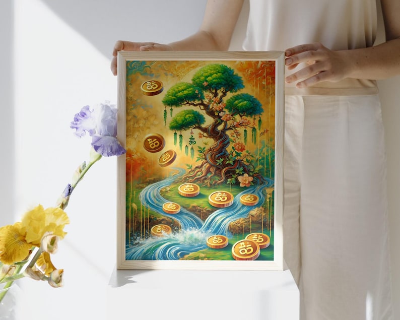 Feng Shui Money Tree Poster Wealth Corner Attract Prosperity Spiritual ...