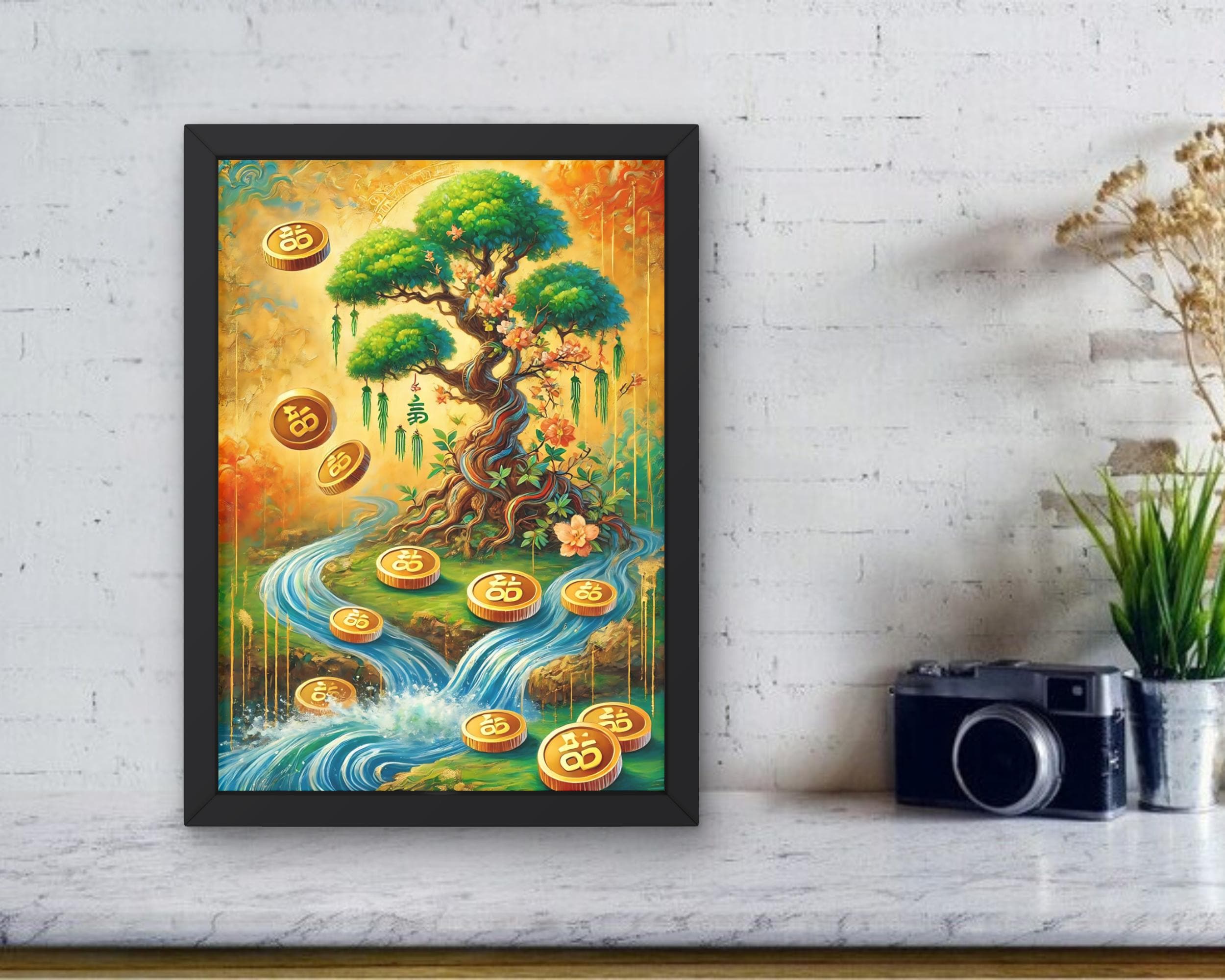 Feng Shui Money Tree Poster Wealth Corner Attract Prosperity Spiritual ...