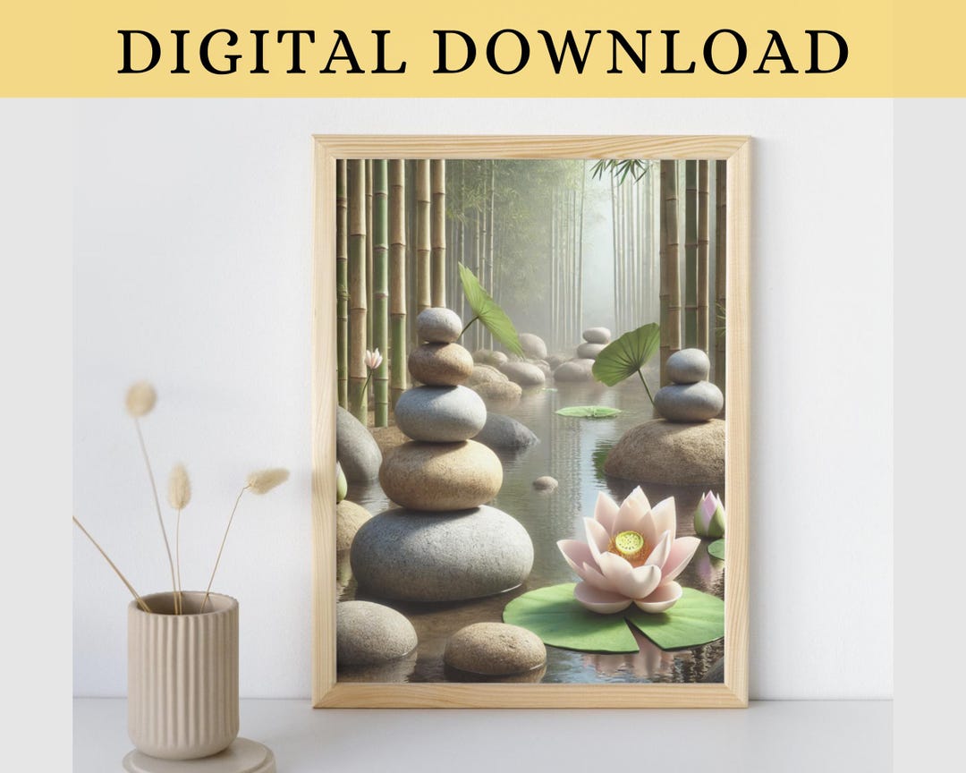Zen Stones Wall Art Spiritual Printable Poster Esoteric Print Zen ...
